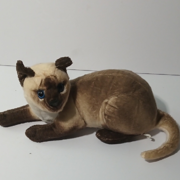 Source Unknown | Toys | Plush Siamese Cat Stuffed Animal Brown And ...
